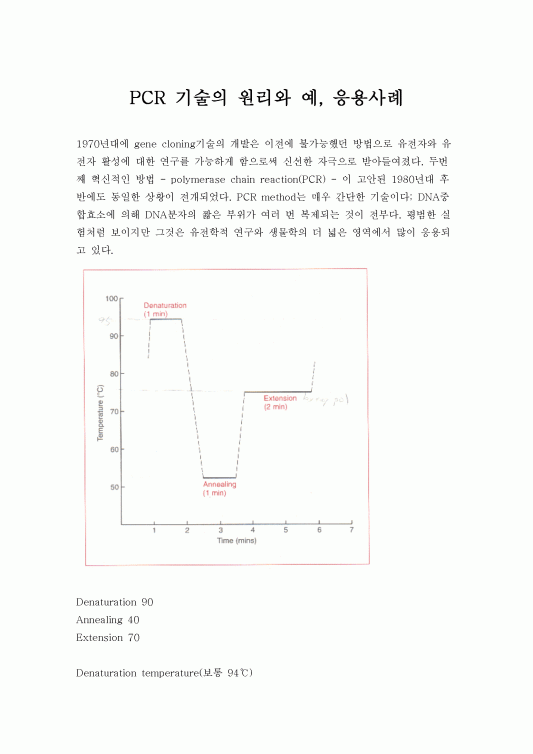 PCR 기술의 원리와 예, 응용사례