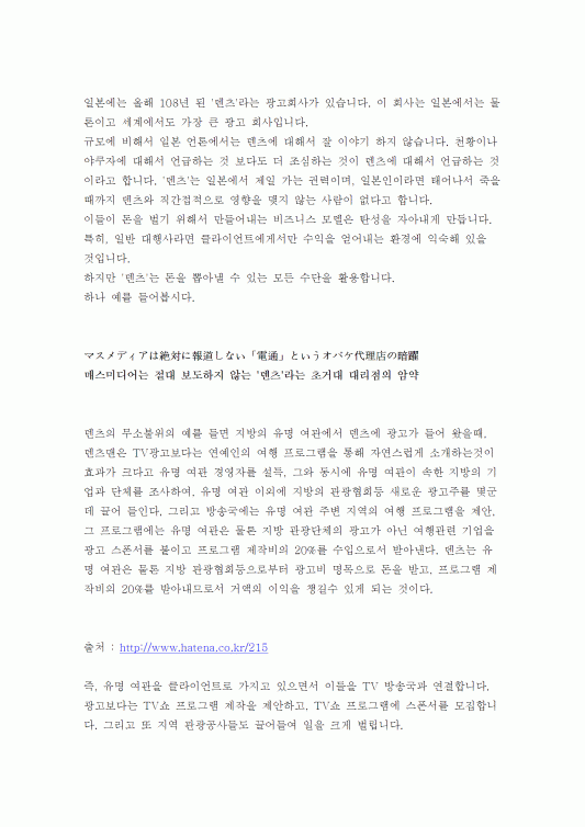 일본 덴츠 회사
