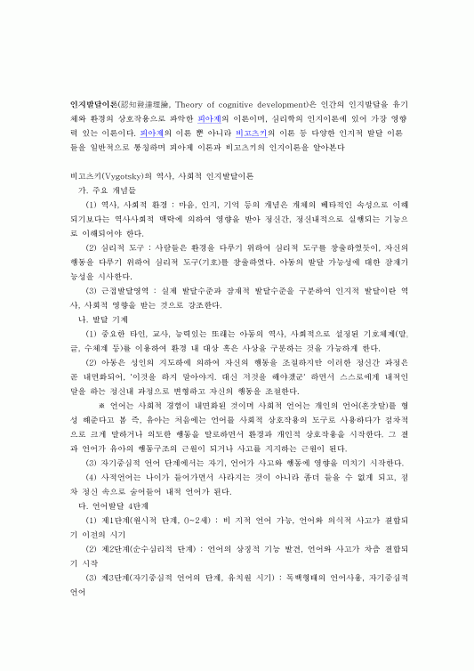 비고츠키 인지발달이론
