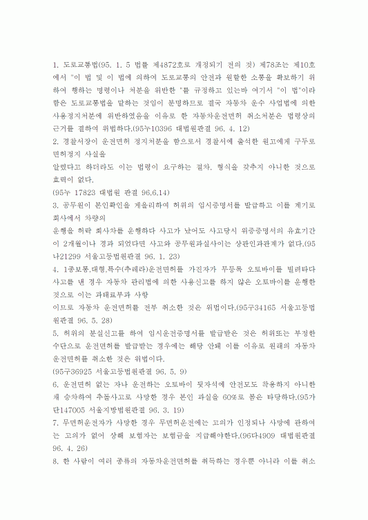 자동차보험사고사례-면허소지자의 무면허관련사례