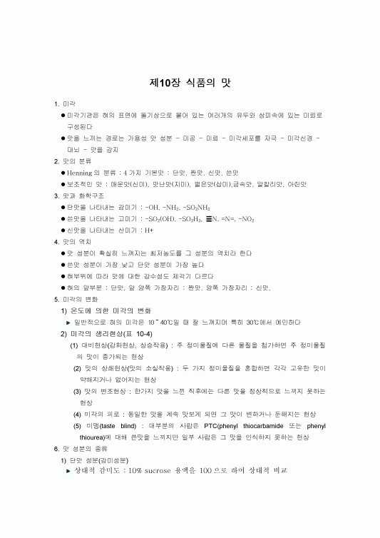 쓴맛 성분과 식품의 이용