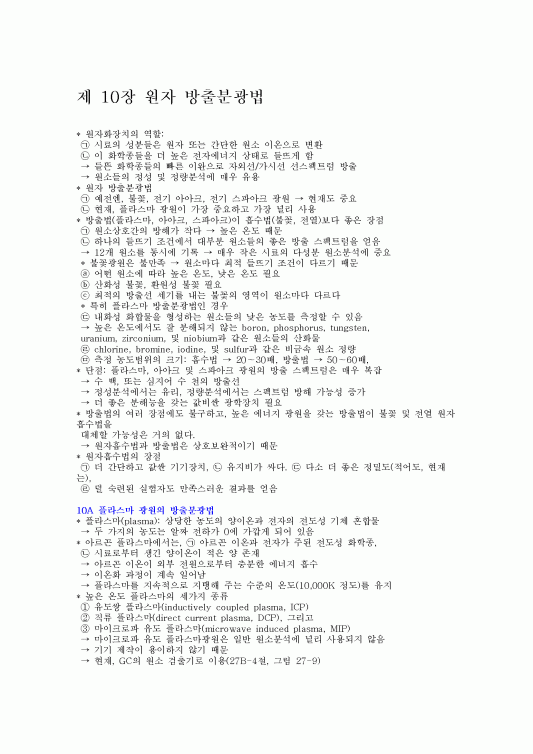 원소의 방출 스펙트럼