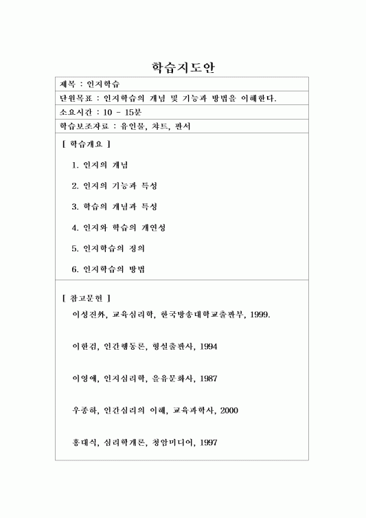인지학습 레포트 자료
