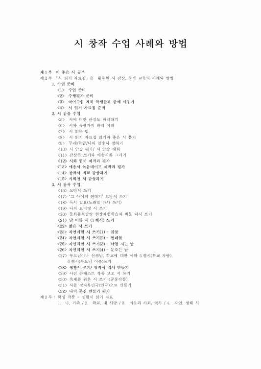 시 창작 수업 사례와 방법