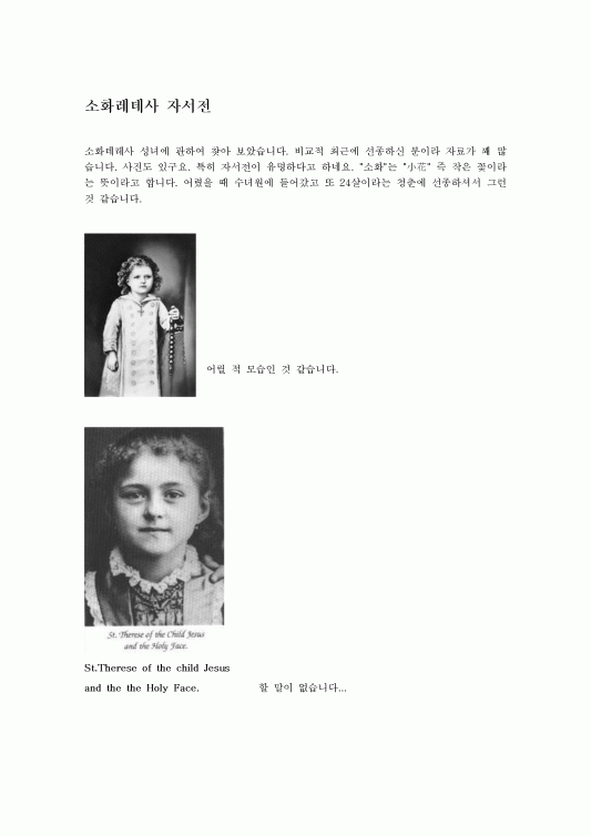 소화데레사 자서전