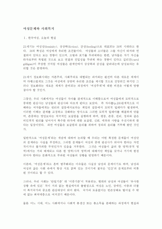 [사회복지] 여성복지론