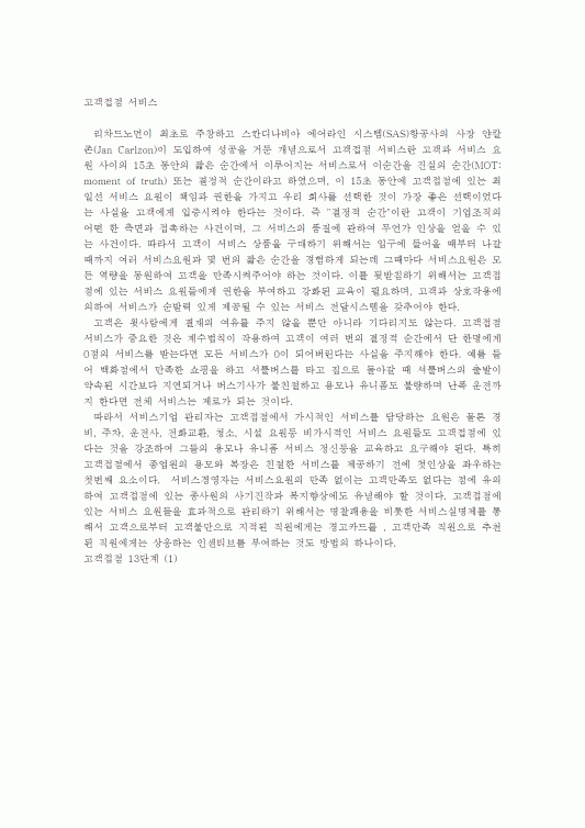 고객접점 레포트 자료