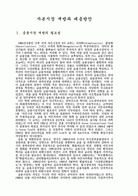 자본시장 개방과 대응방안