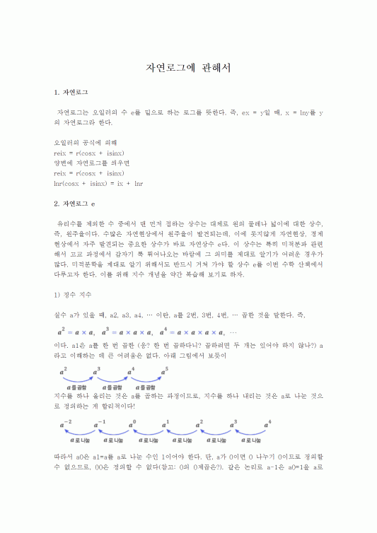 자연로그에 관해서