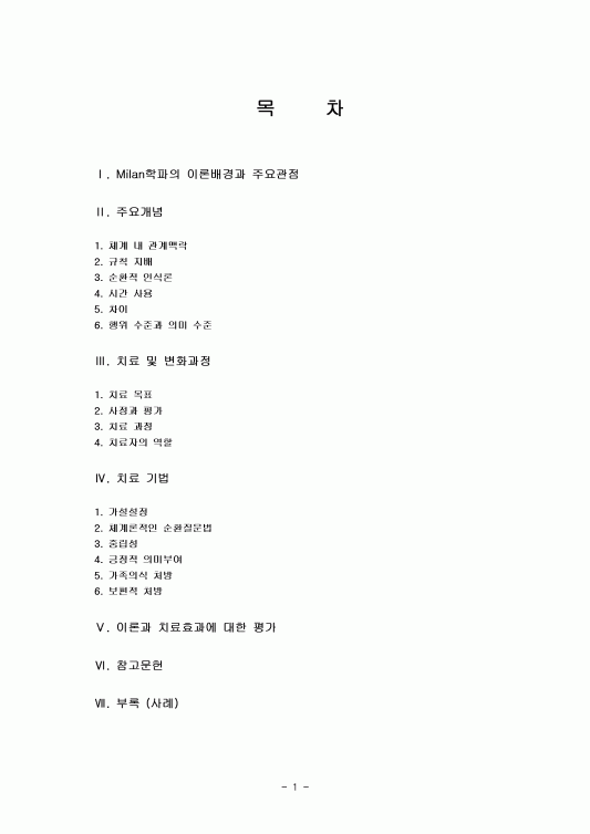 가족치료의 실제사례