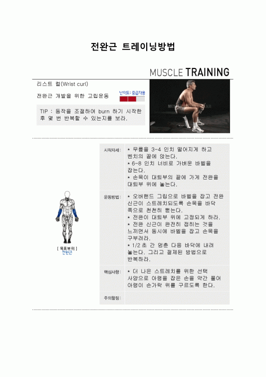 전완근 트레이닝방법