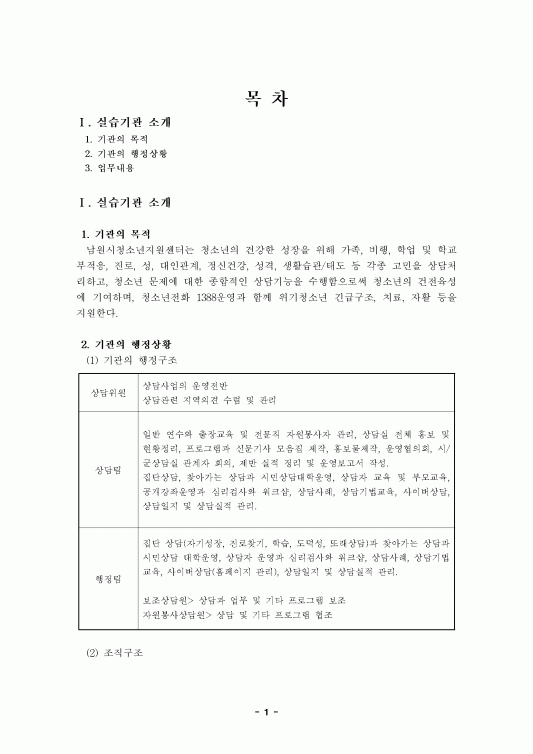청소년지원센터 주요현황과 프로그램