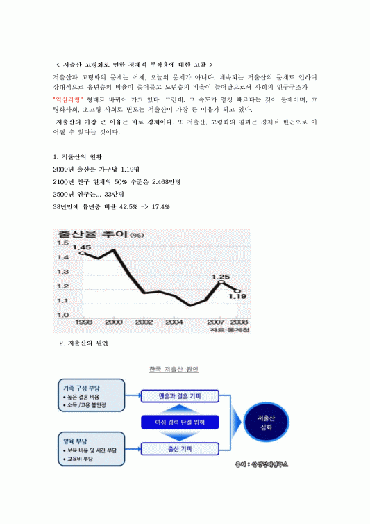 저출산고령화로인한사회,경제적부작용고찰