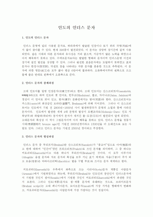 인도의 인더스 문자