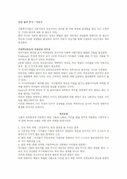 아동발달 보고서