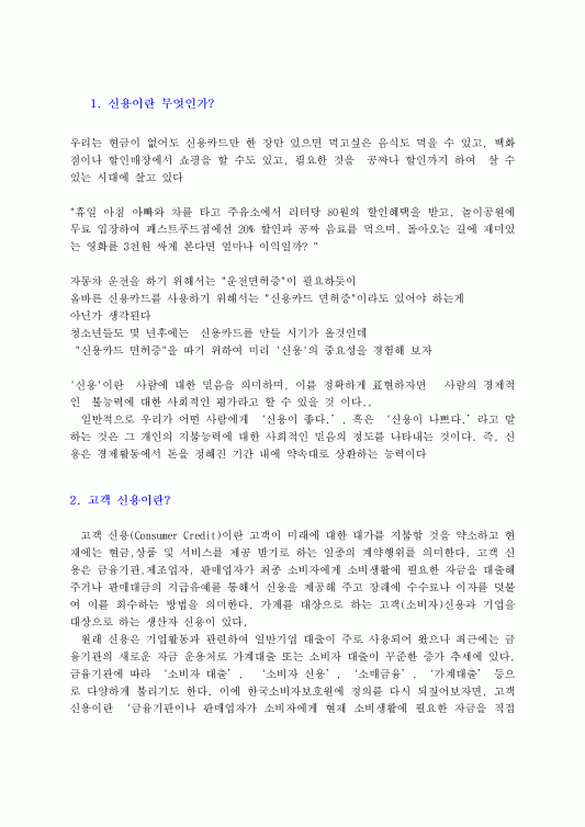 카드 재테크 레포트 자료