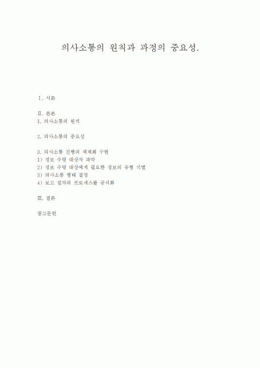 의사소통의 원칙과 과정의 중요성.