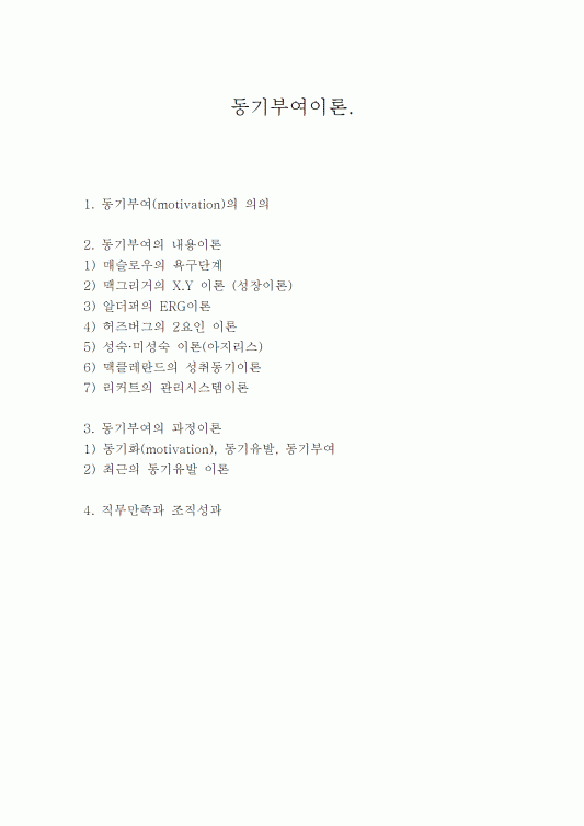 동기부여 내용이론과 과정이론