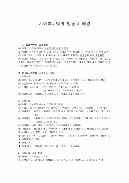 사회복지법의 발달과 배경