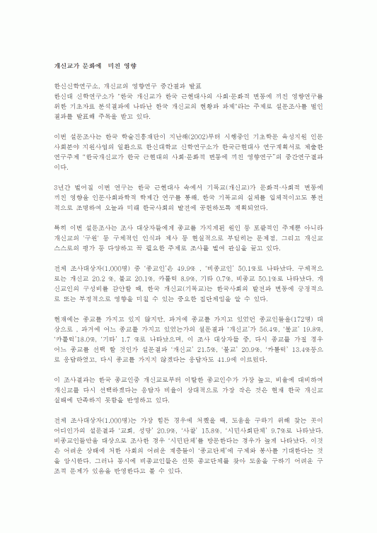개신교가 문화에 미친 영향