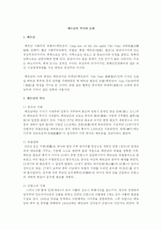 베트남의 역사와 문화