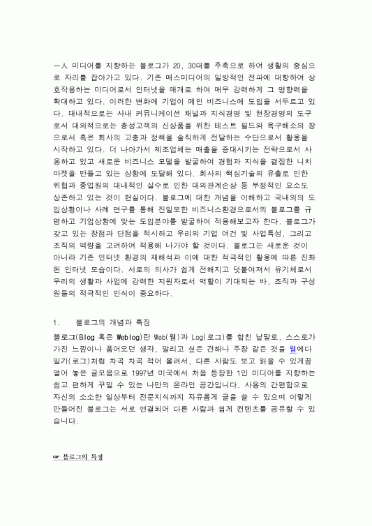 블로그와 비지니스발전방향