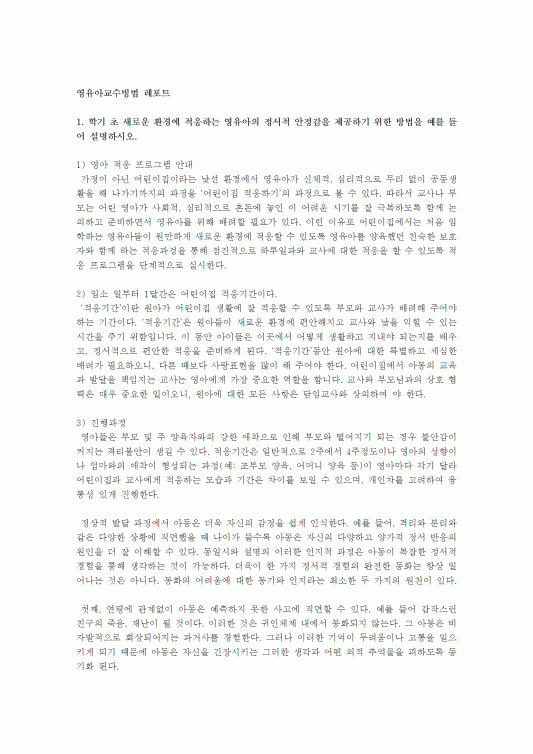 영유아교수빙법 레포트