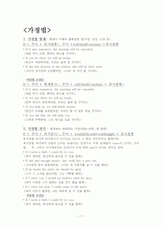 가정법 레포트