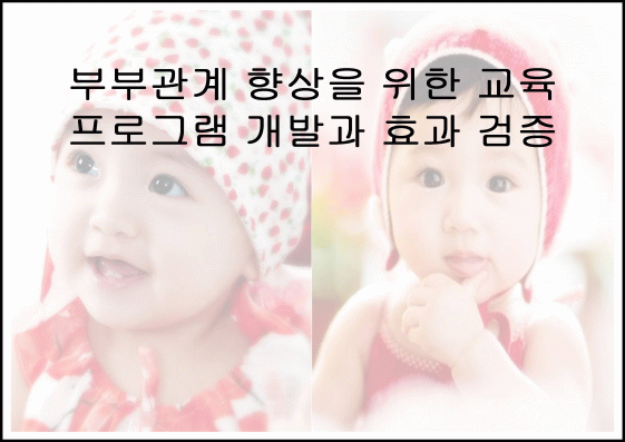 부부관계 향상을 위한 교육 프로그램 개발과 효과 검증