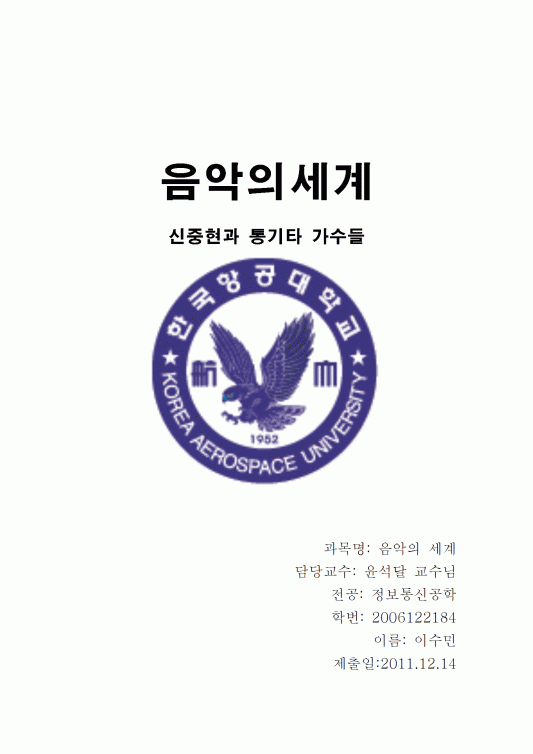 신중현과 통기타 가수들