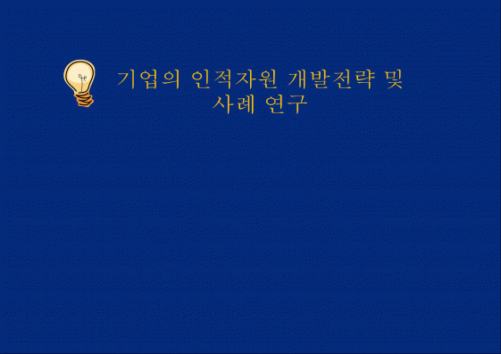 기업의 인적자원 개발전략 및 사례 연구