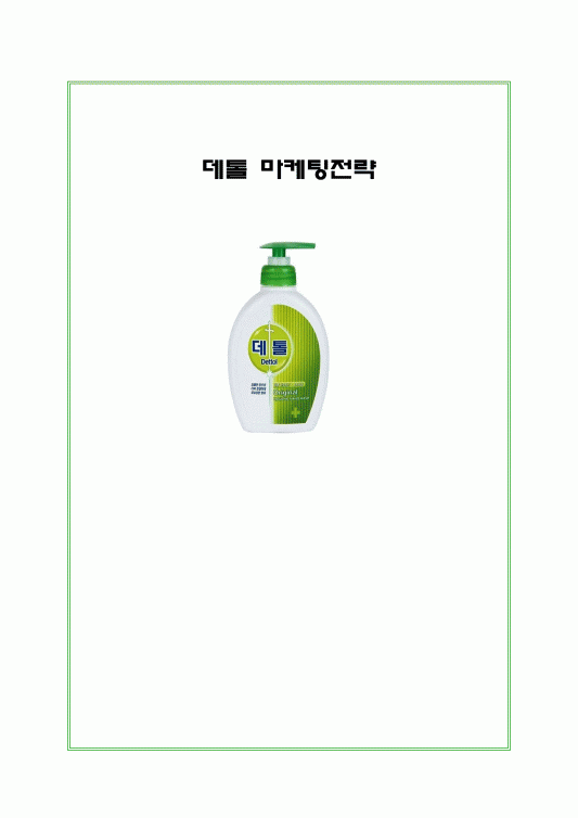 데톨 DETOL 마케팅 SWOT,STP,4P사례분석및 새로운 마케팅전략제안