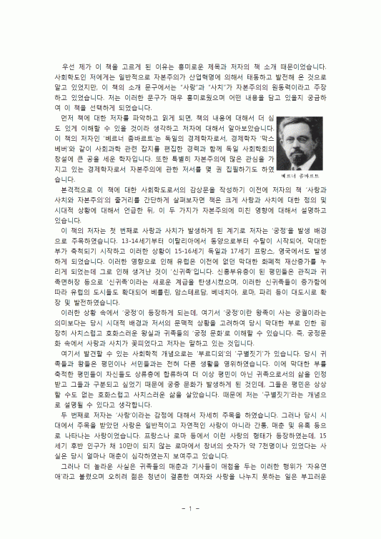문화사회학 독후감-사랑과 사치와 자본주의