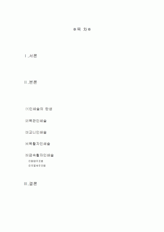 인쇄술의 탄생과 종류