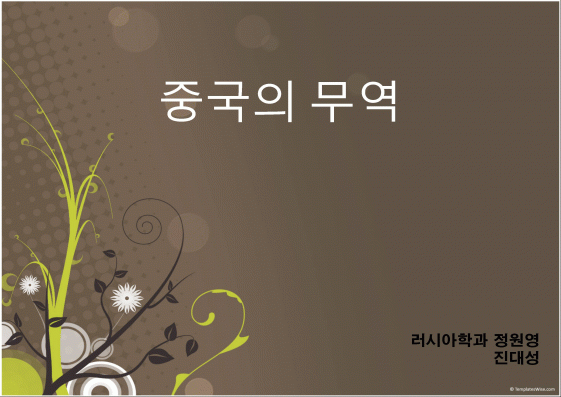 중국의 무역 레포트 자료
