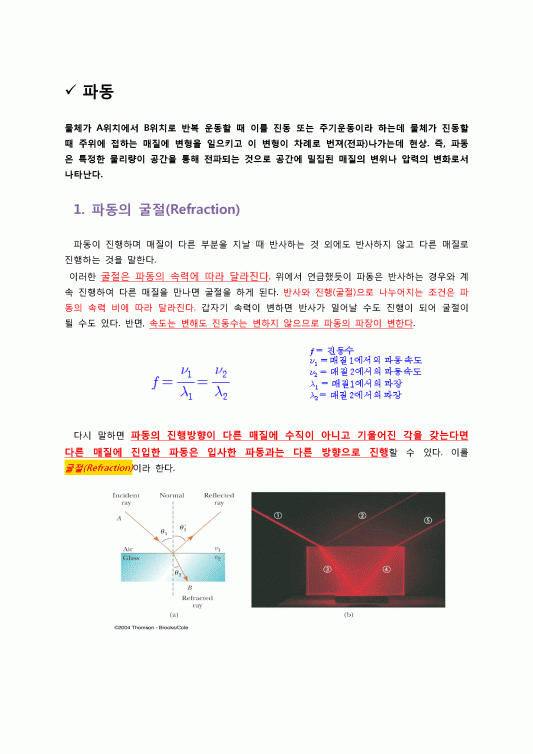 파동굴절,산란,회절레포트