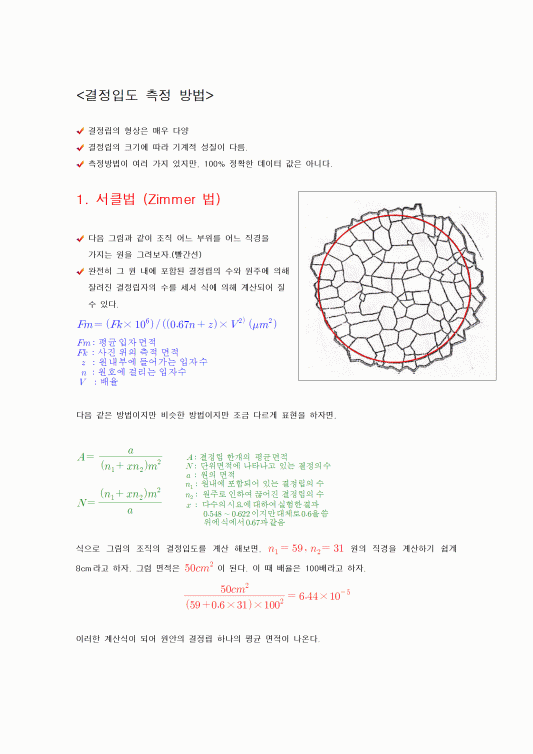 결정립도 측정방법 레포트