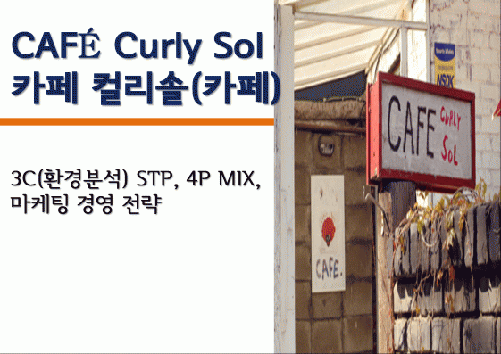 CAFE Curly Sol 카페 컬리솔(카페) 3C(환경분석) STP, 4P MIX, 마케팅 경영 전략