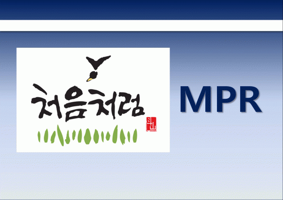처음처럼 MPR 레포트 자료