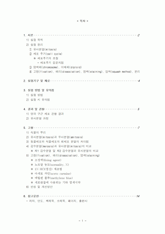 세포질분열 레포트 자료