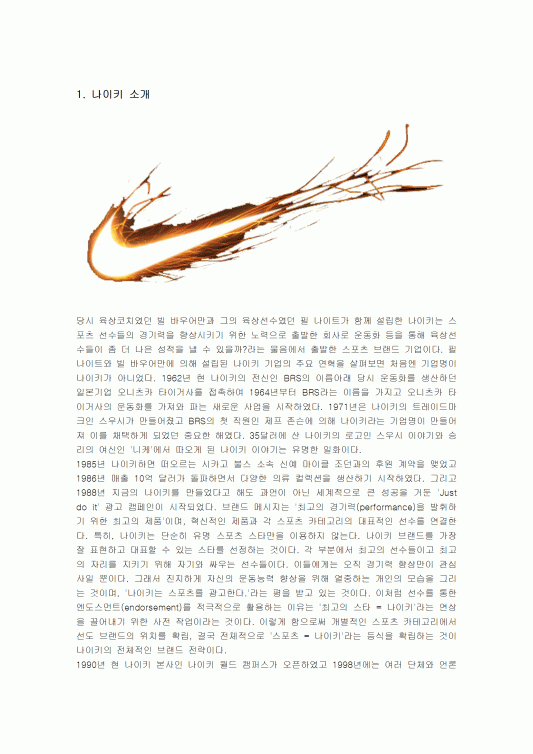 나이키의 마케팅 성공사례와 전략적 방안