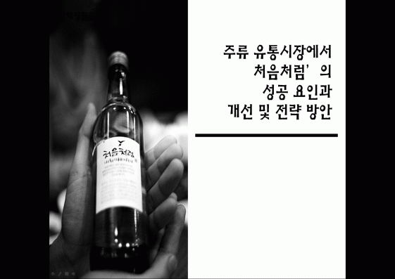 주류 유통시장에서의 처음처럼의 성공요인과 개선 및 전략방안