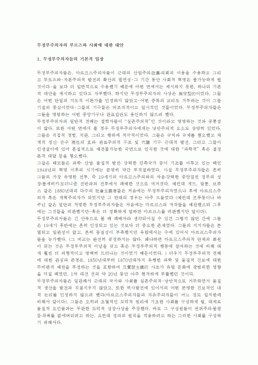 무정부주의자의 부르즈와 사회에 대한 대안
