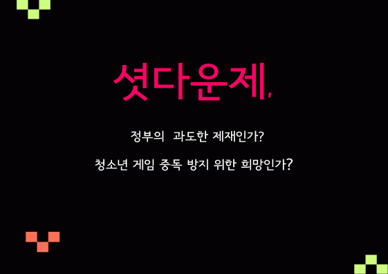 셧다운제 레포트 자료