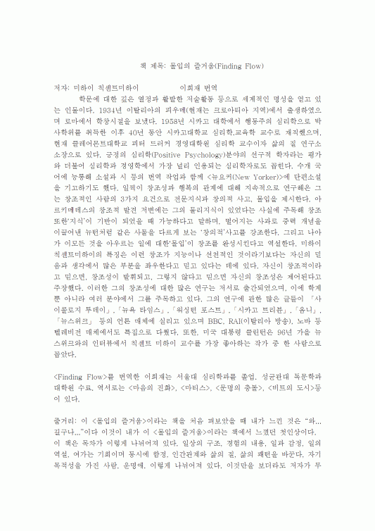 몰입의 즐거움1