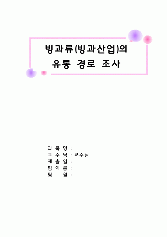 [사회과학] 빙과류(빙과산업)의 유통 경로 조사