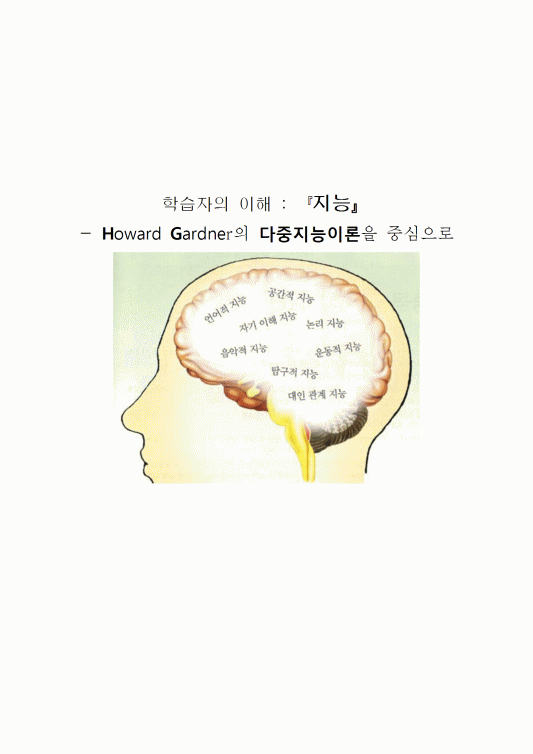 다중지능이론 지능에 관한 연구 및 정의