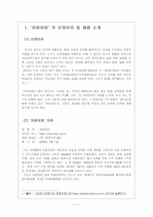 마케팅-처음처럼