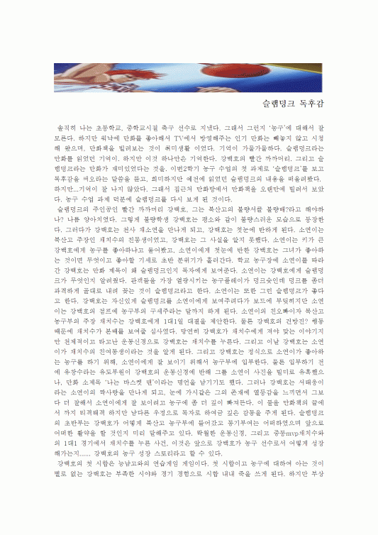슬램덩크 독후감