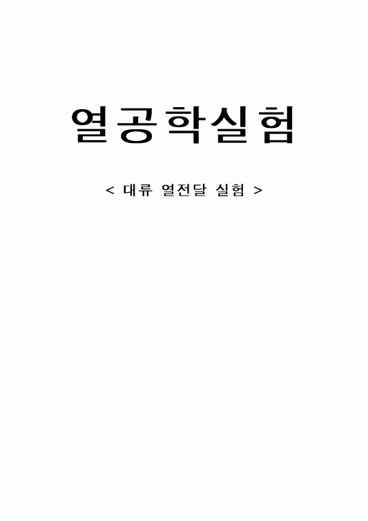 대류열전달 레포트 자료